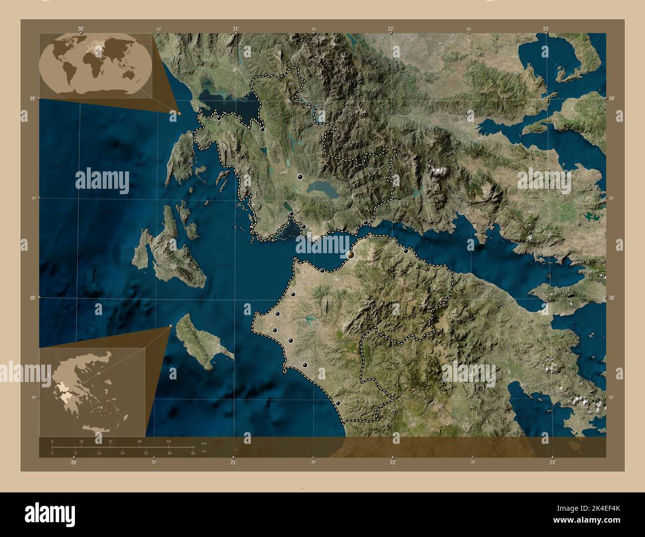 Western Greece, decentralized administration of Greece. Low resolution ...