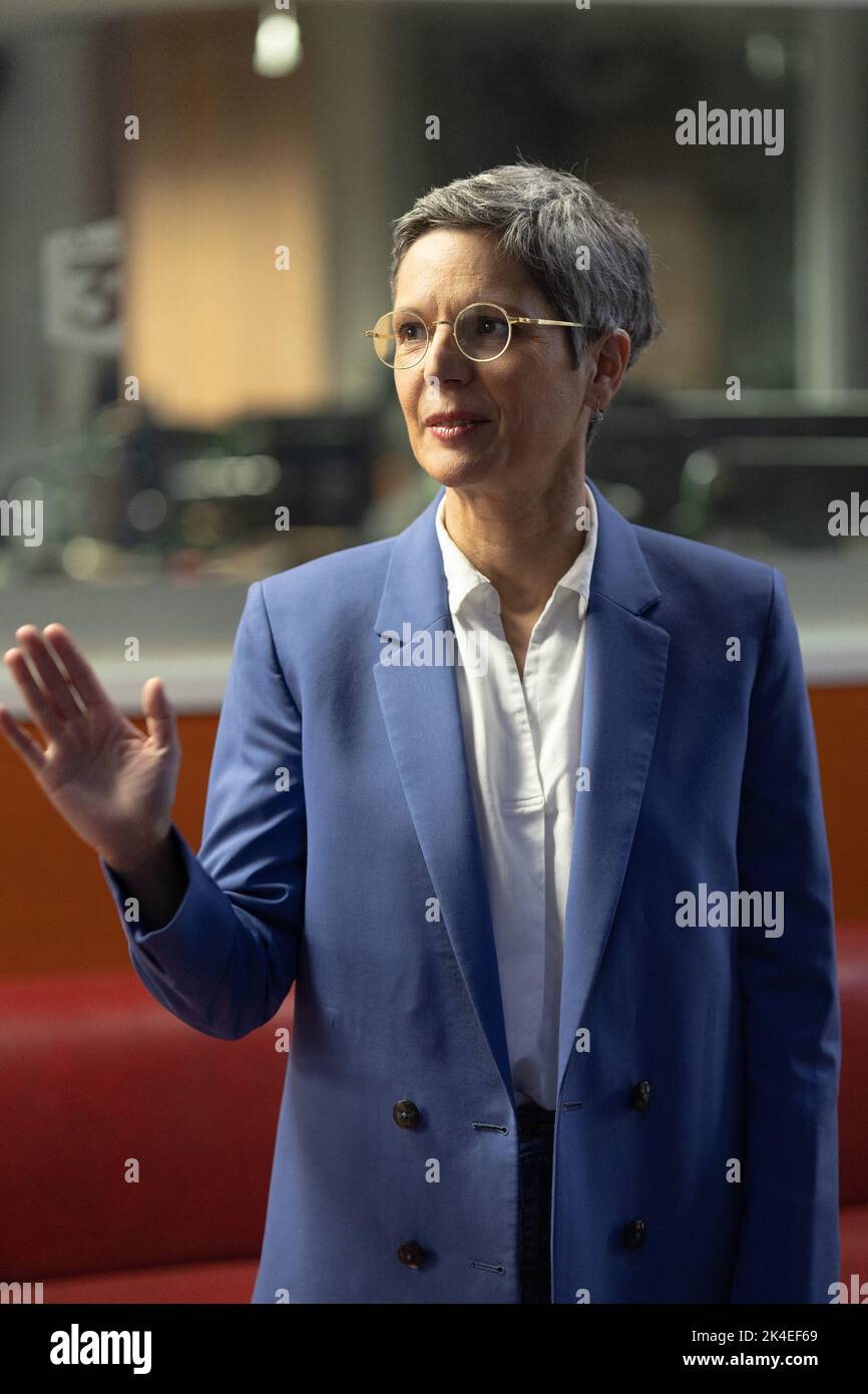EELV deputy Sandrine Rousseau ahead of an interview on Dimanche en ...