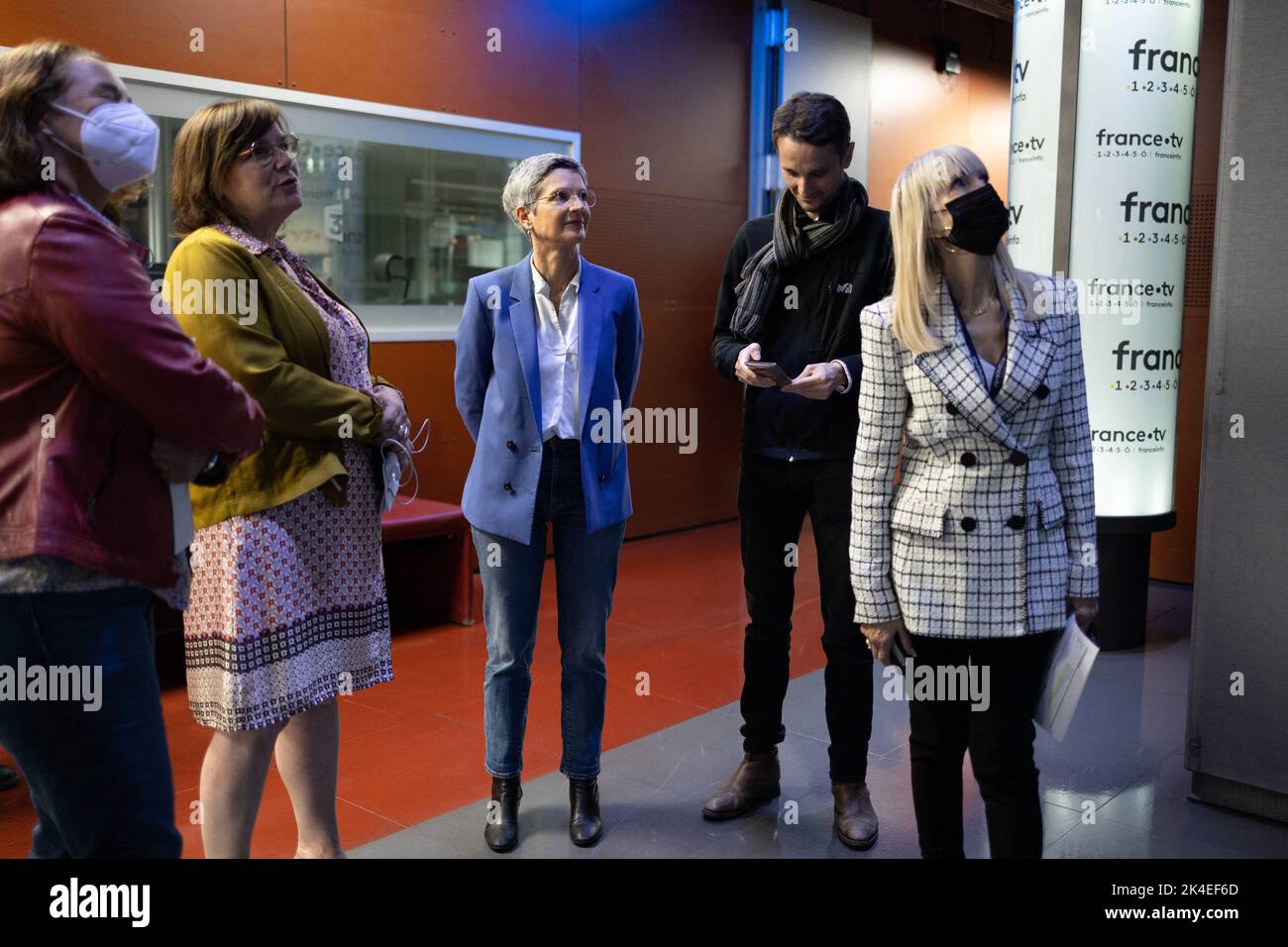 EELV deputy Sandrine Rousseau ahead of an interview on Dimanche en ...