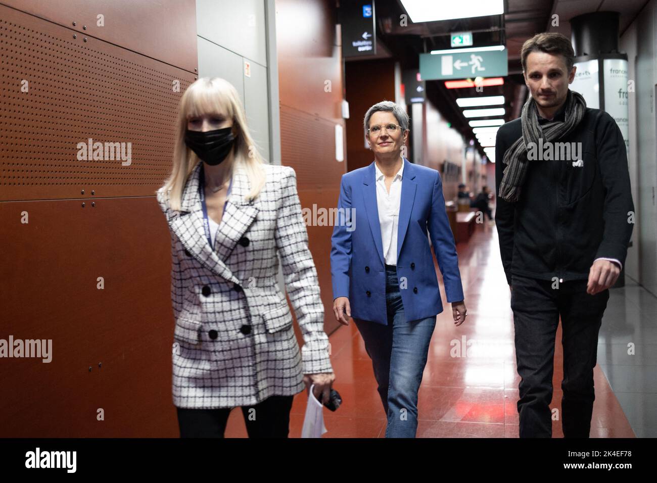 EELV deputy Sandrine Rousseau ahead of an interview on Dimanche en ...
