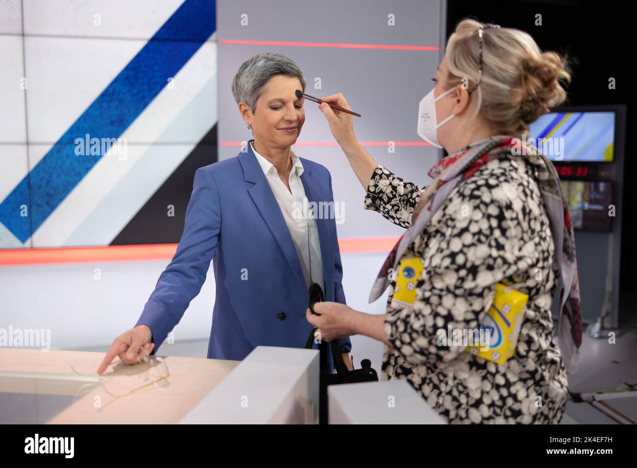 EELV deputy Sandrine Rousseau ahead of an interview on Dimanche en ...