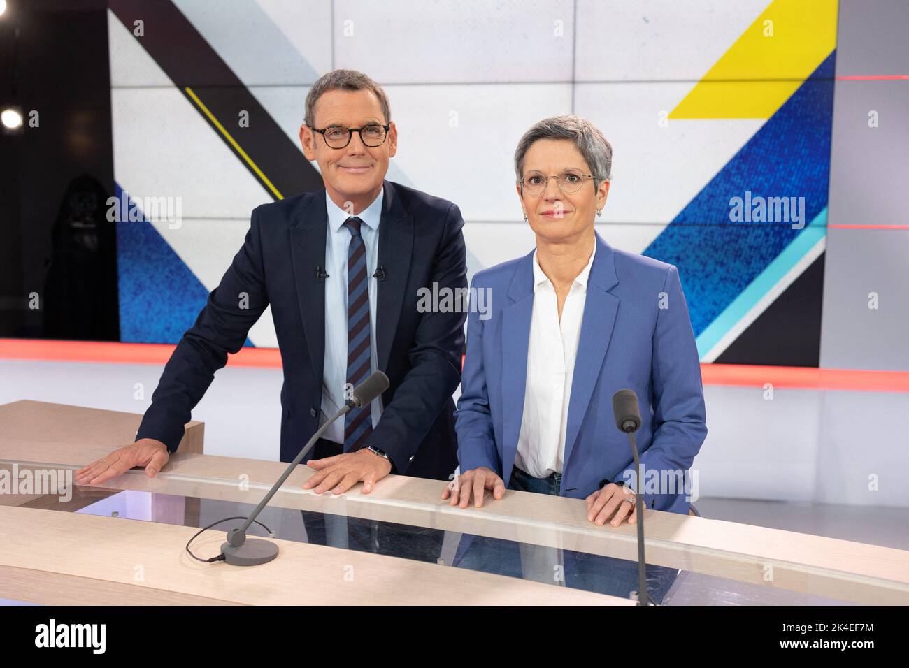 EELV deputy Sandrine Rousseau ahead of an interview on Dimanche en ...