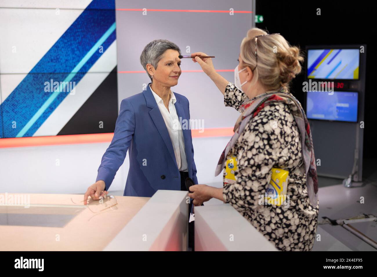 EELV deputy Sandrine Rousseau ahead of an interview on Dimanche en ...