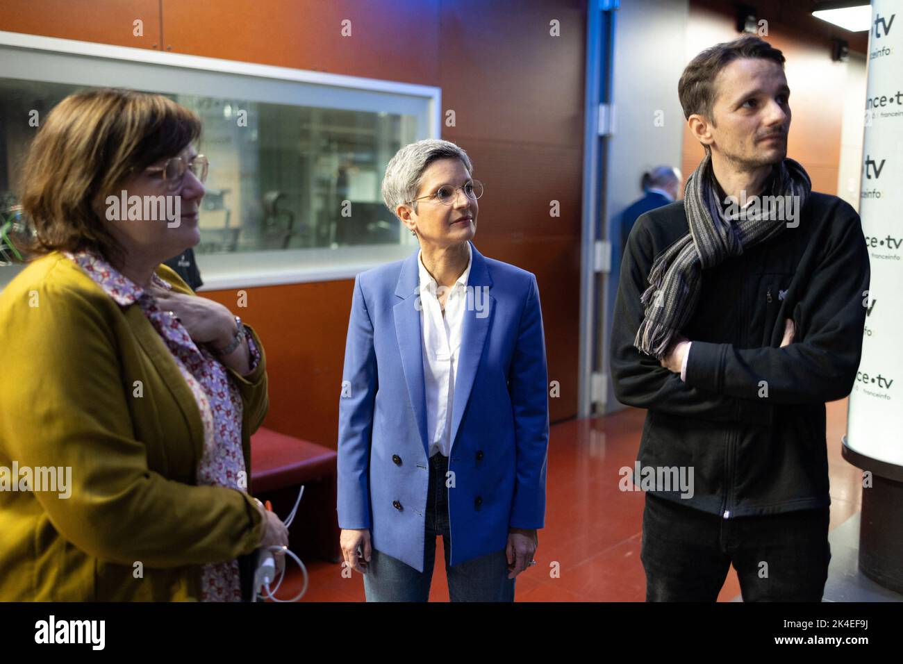 EELV deputy Sandrine Rousseau ahead of an interview on Dimanche en ...