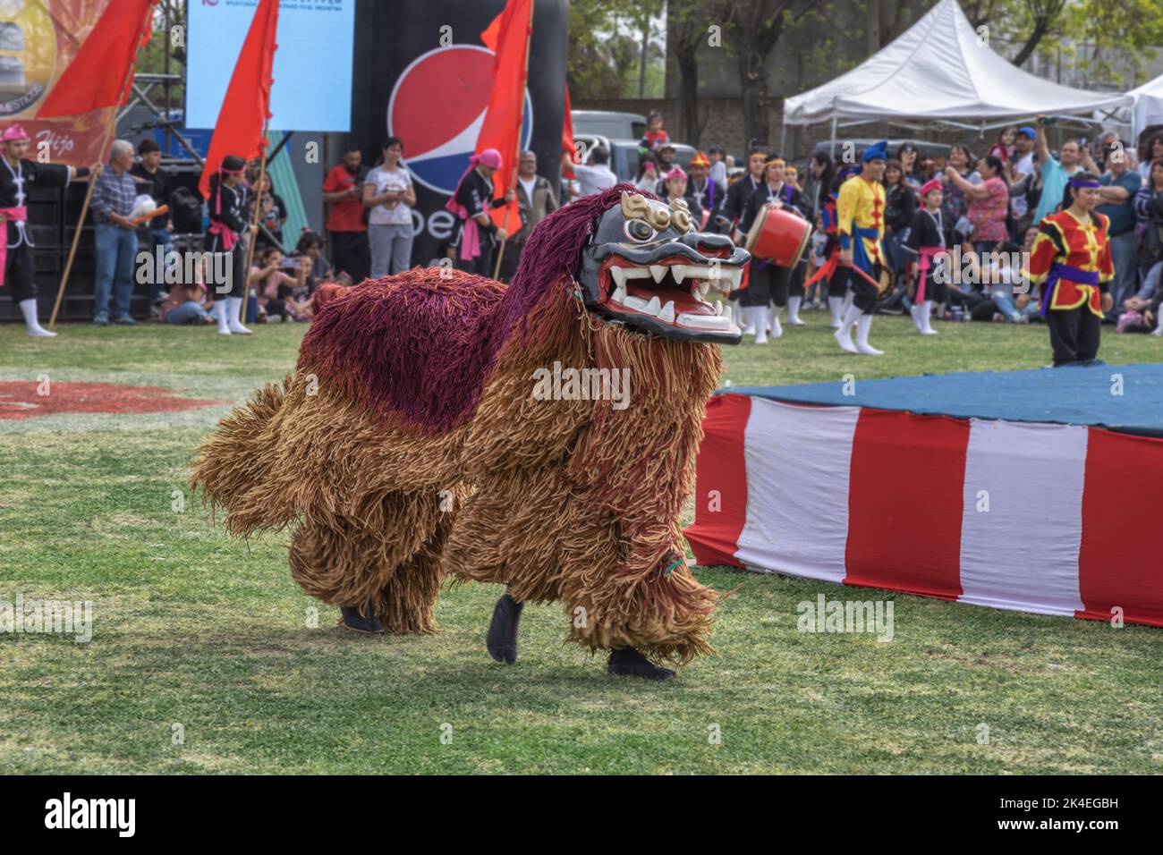 Buenos Aires, Argentina -October 2nd, 2022: Japanese lion dance ...