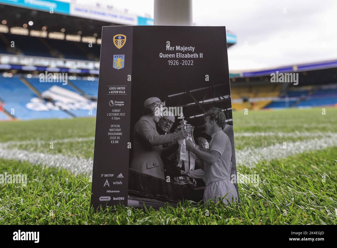 Her Majesty Queen Elizabeth II on the front cover of todays match day ...