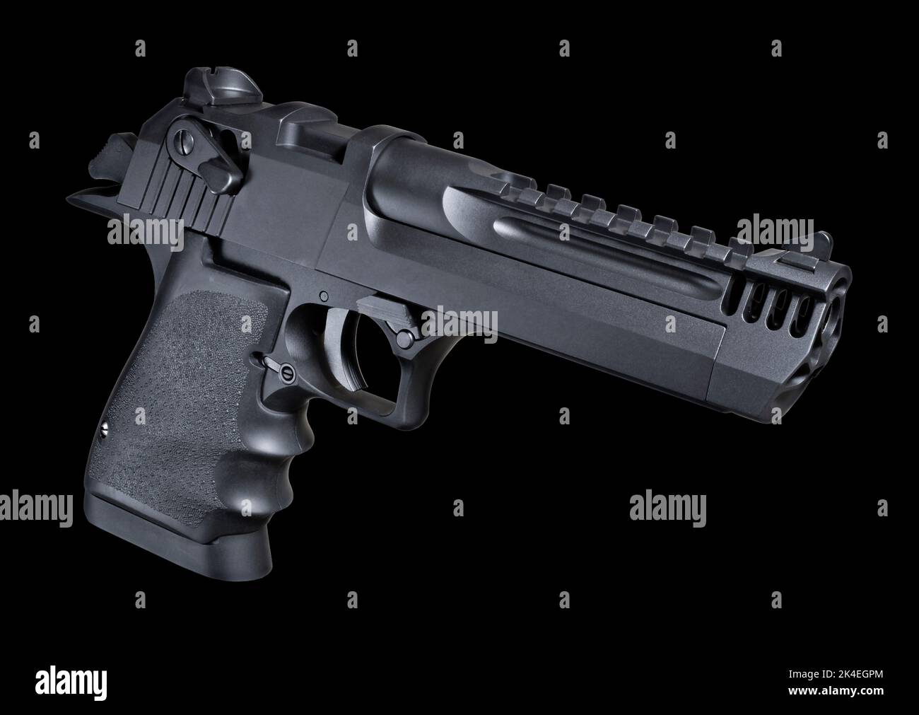 Big handgun that is on a black background Stock Photo - Alamy