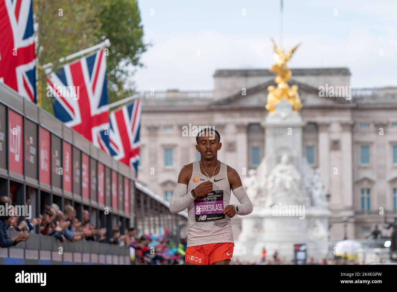 Second in the Elite Mens Marathon Leul Gebresilase (ETH) time of 2:05:12 during the TCS London ...