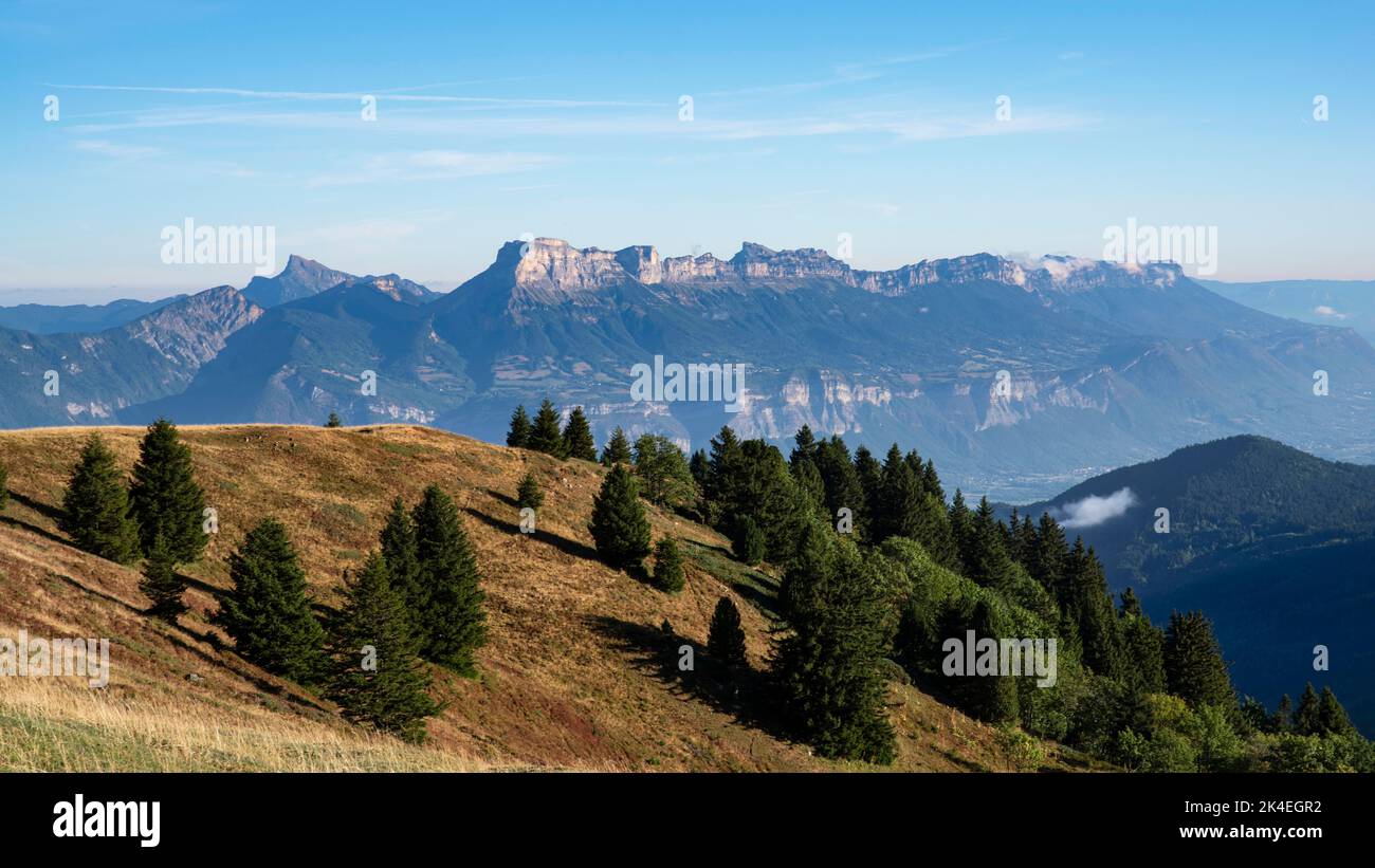 Summer mountain scenery in Chamrousse in the Alps, France Stock Photo ...