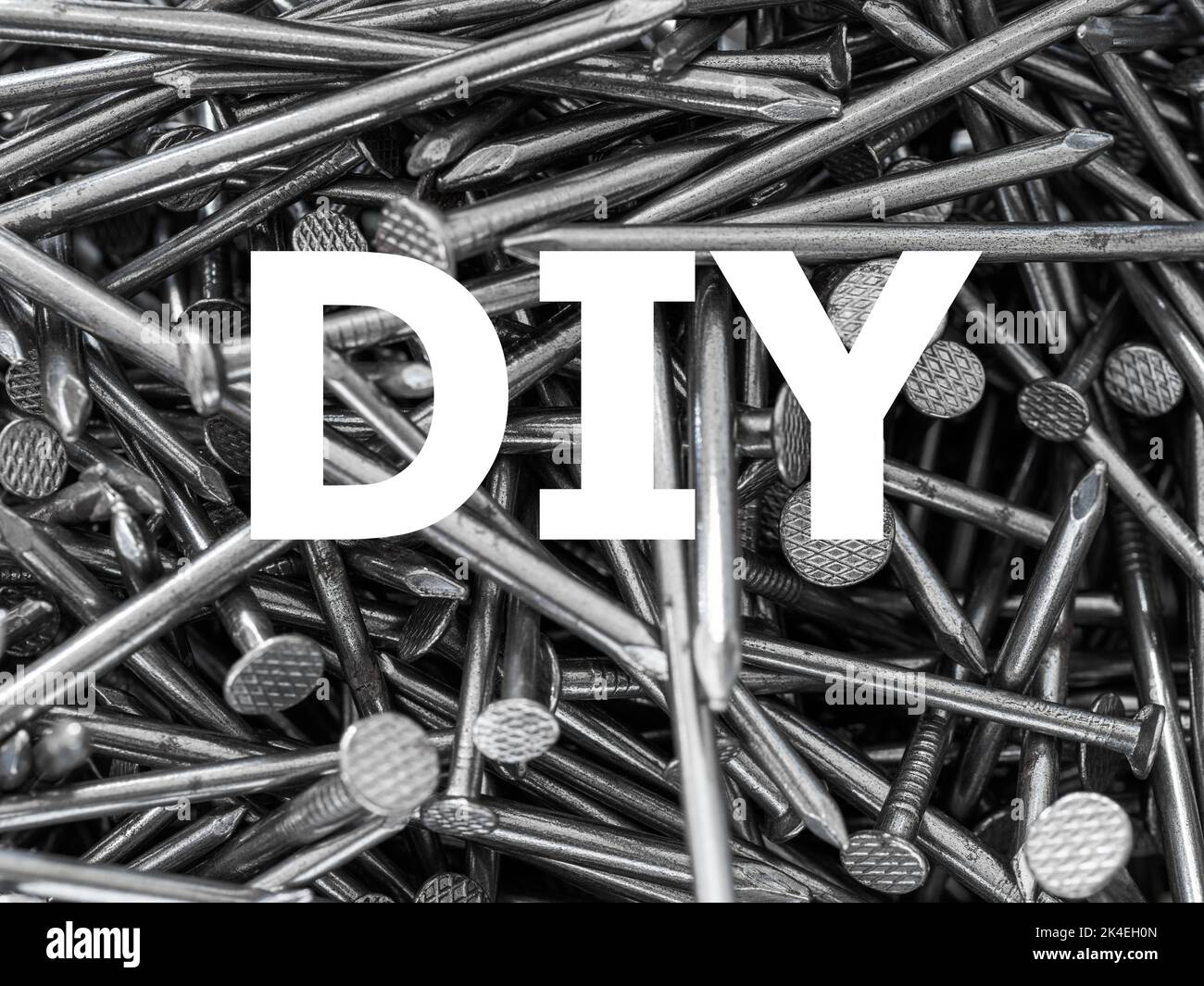 pile of diy construction timber fixing nails Stock Photo - Alamy
