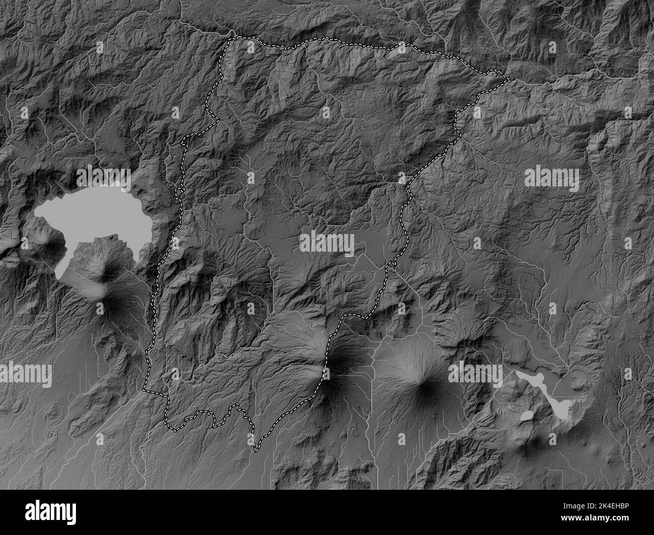 Chimaltenango, department of Guatemala. Grayscale elevation map with ...