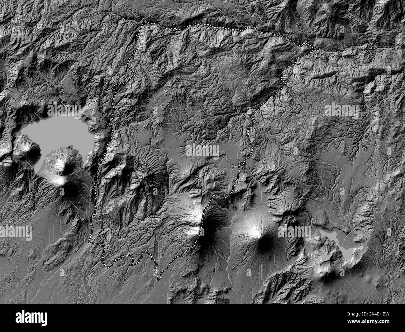 Chimaltenango, department of Guatemala. Bilevel elevation map with ...