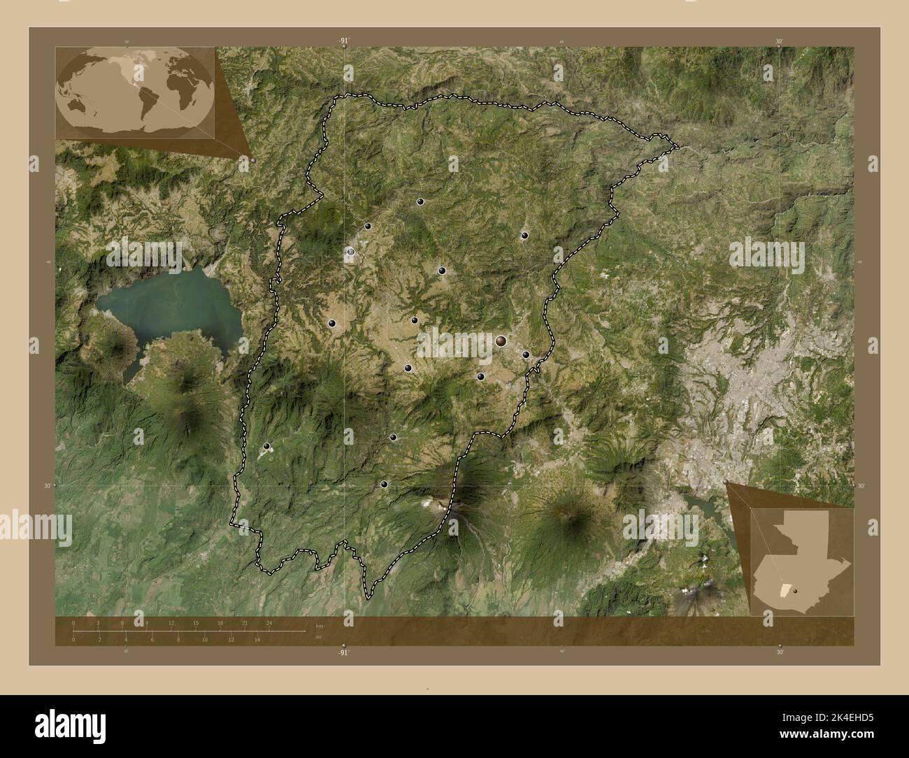 Chimaltenango, department of Guatemala. Low resolution satellite map ...