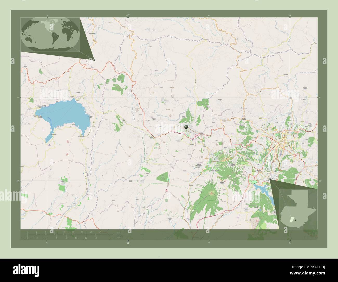 Chimaltenango, department of Guatemala. Open Street Map. Corner ...