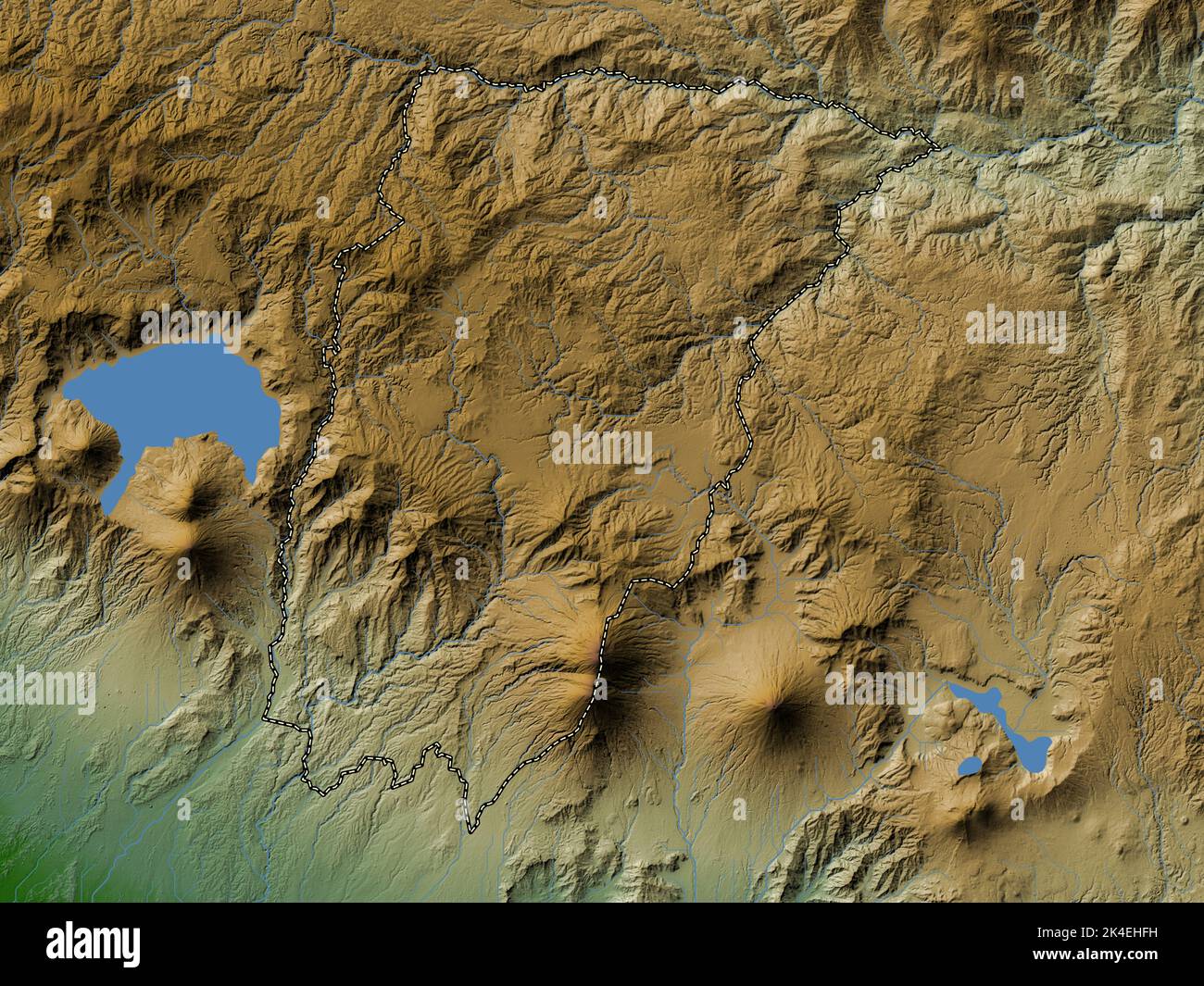 Chimaltenango, department of Guatemala. Colored elevation map with ...