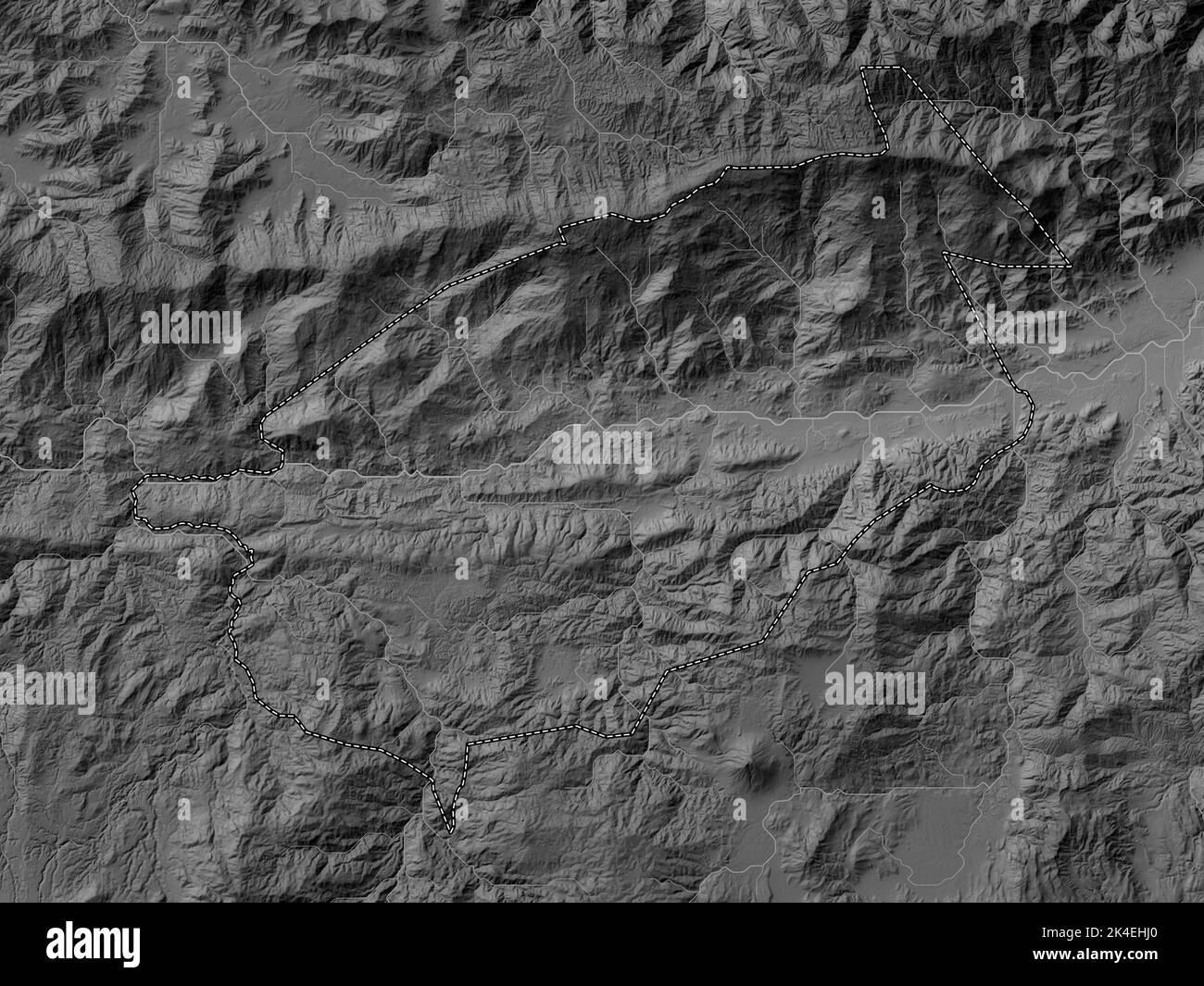 El Progreso, department of Guatemala. Grayscale elevation map with ...