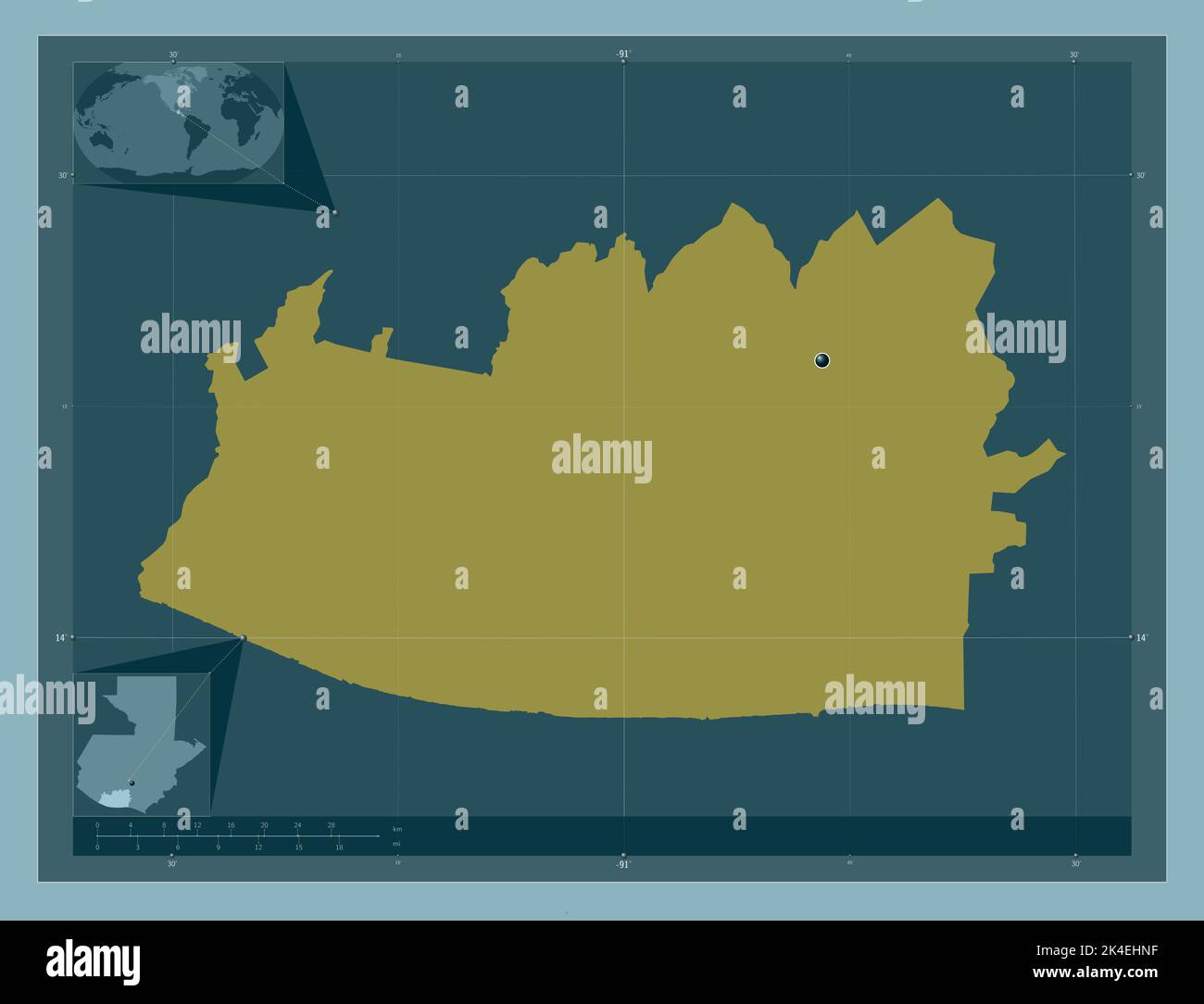 Escuintla, department of Guatemala. Solid color shape. Corner auxiliary ...