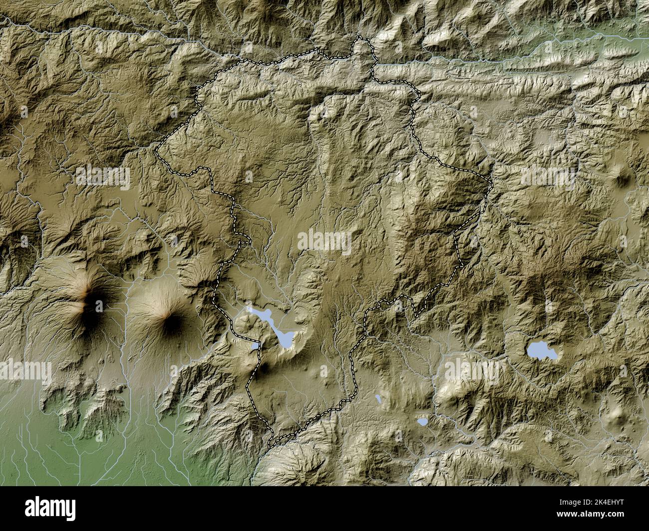 Guatemala, department of Guatemala. Elevation map colored in wiki style ...