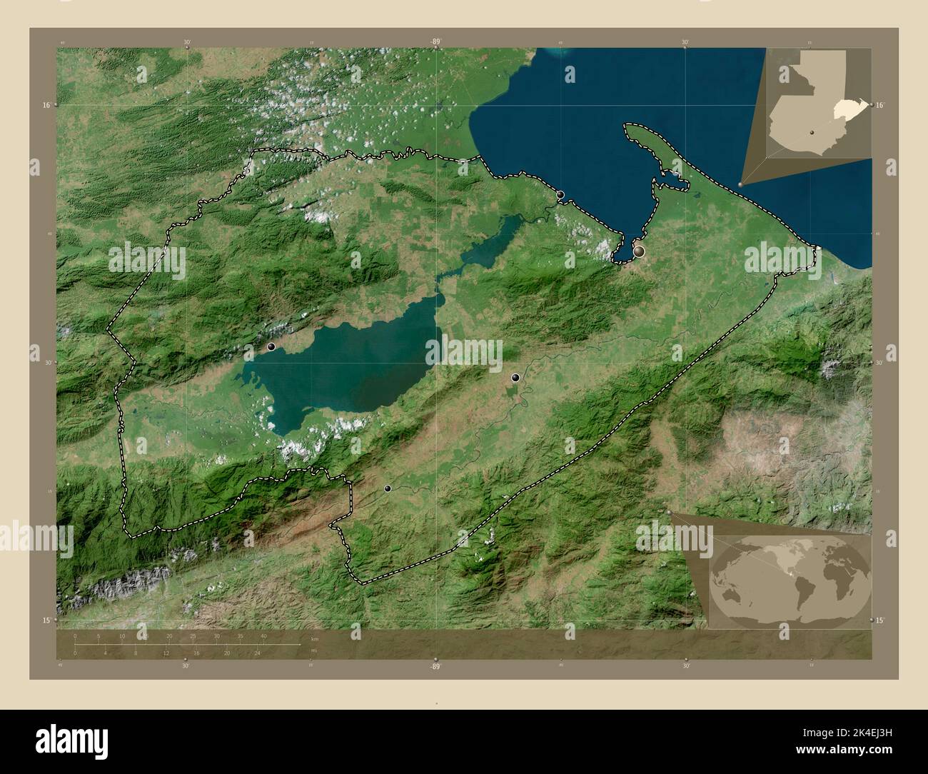 Izabal Map Shape Of Izabal, Department Of Guatemala, With Its Capital