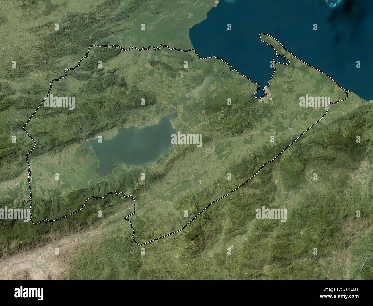 Izabal, department of Guatemala. Low resolution satellite map Stock ...