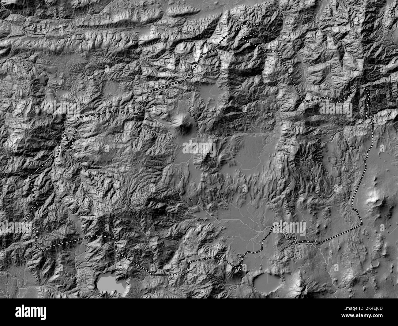 Jalapa, department of Guatemala. Bilevel elevation map with lakes and ...