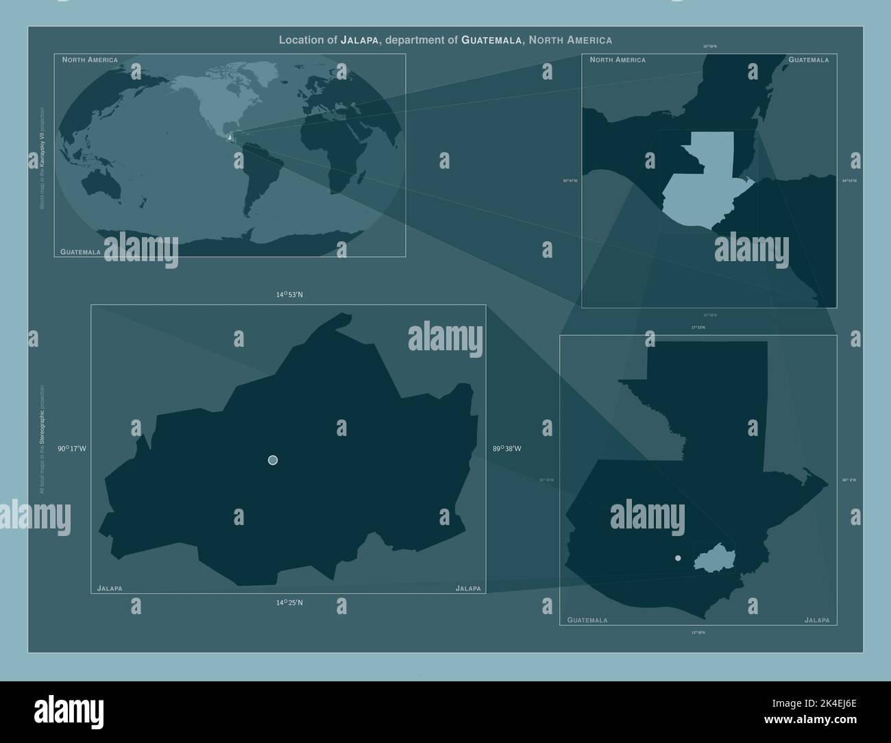 Jalapa, department of Guatemala. Diagram showing the location of the ...