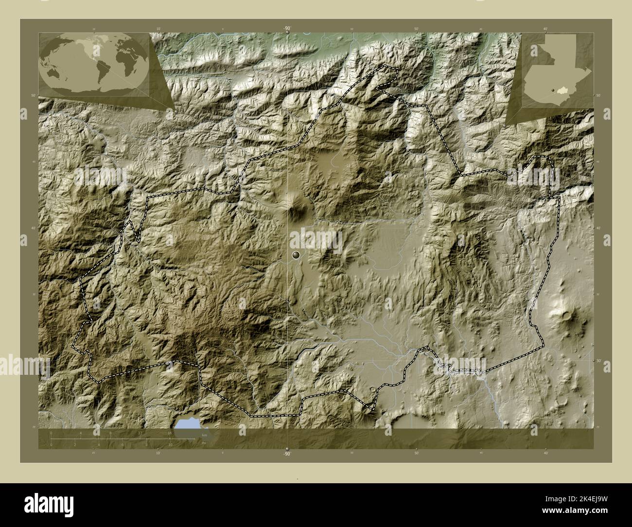 Jalapa, department of Guatemala. Elevation map colored in wiki style ...