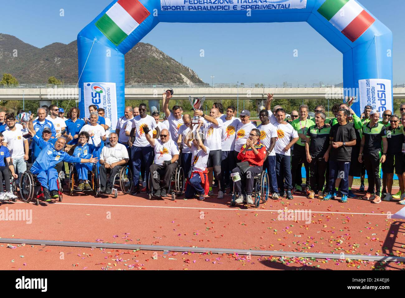 Athletics track Gabre Gabric, Brescia, Italy, October 02, 2022, Podium ...