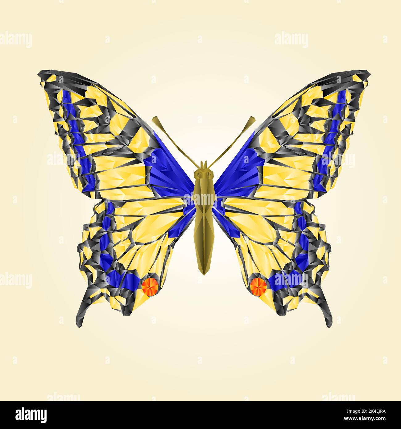 Butterfly swallowtail beautiful insect polygons vector illustration ...