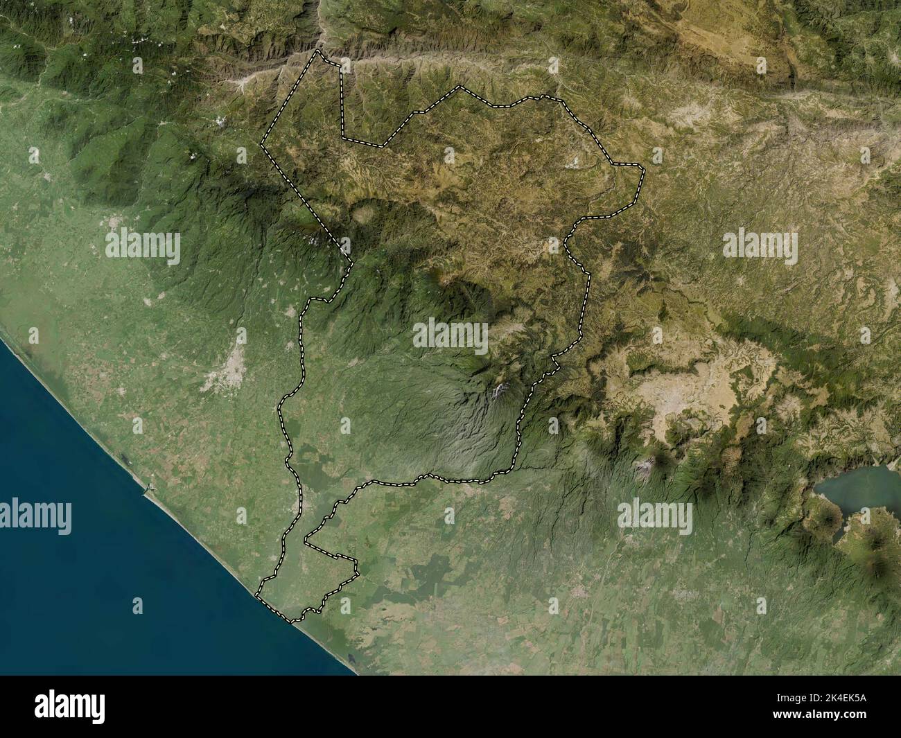 San Marcos, department of Guatemala. Low resolution satellite map Stock ...