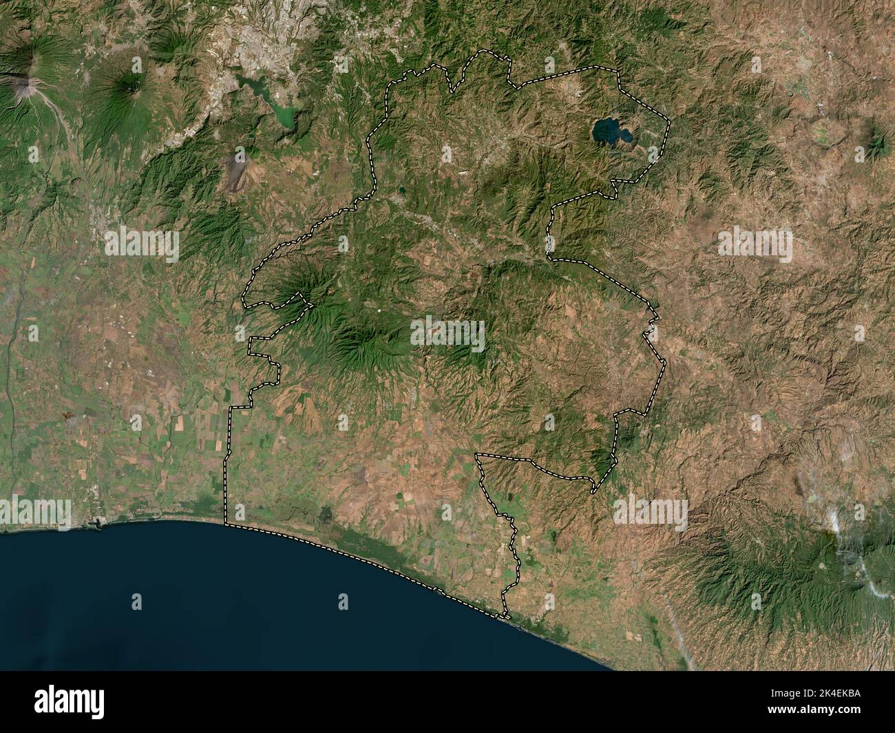 Santa Rosa, department of Guatemala. High resolution satellite map ...