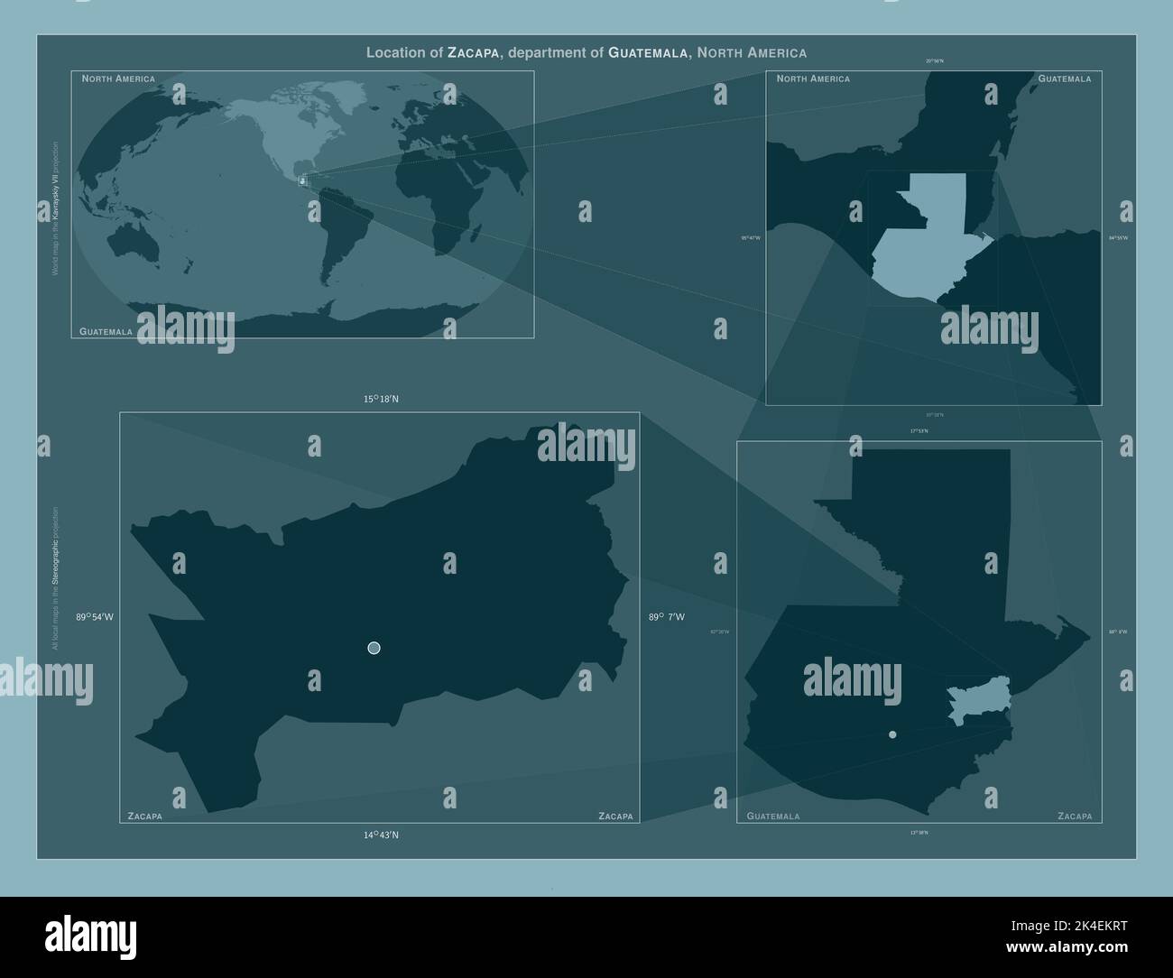 Zacapa, department of Guatemala. Diagram showing the location of the ...