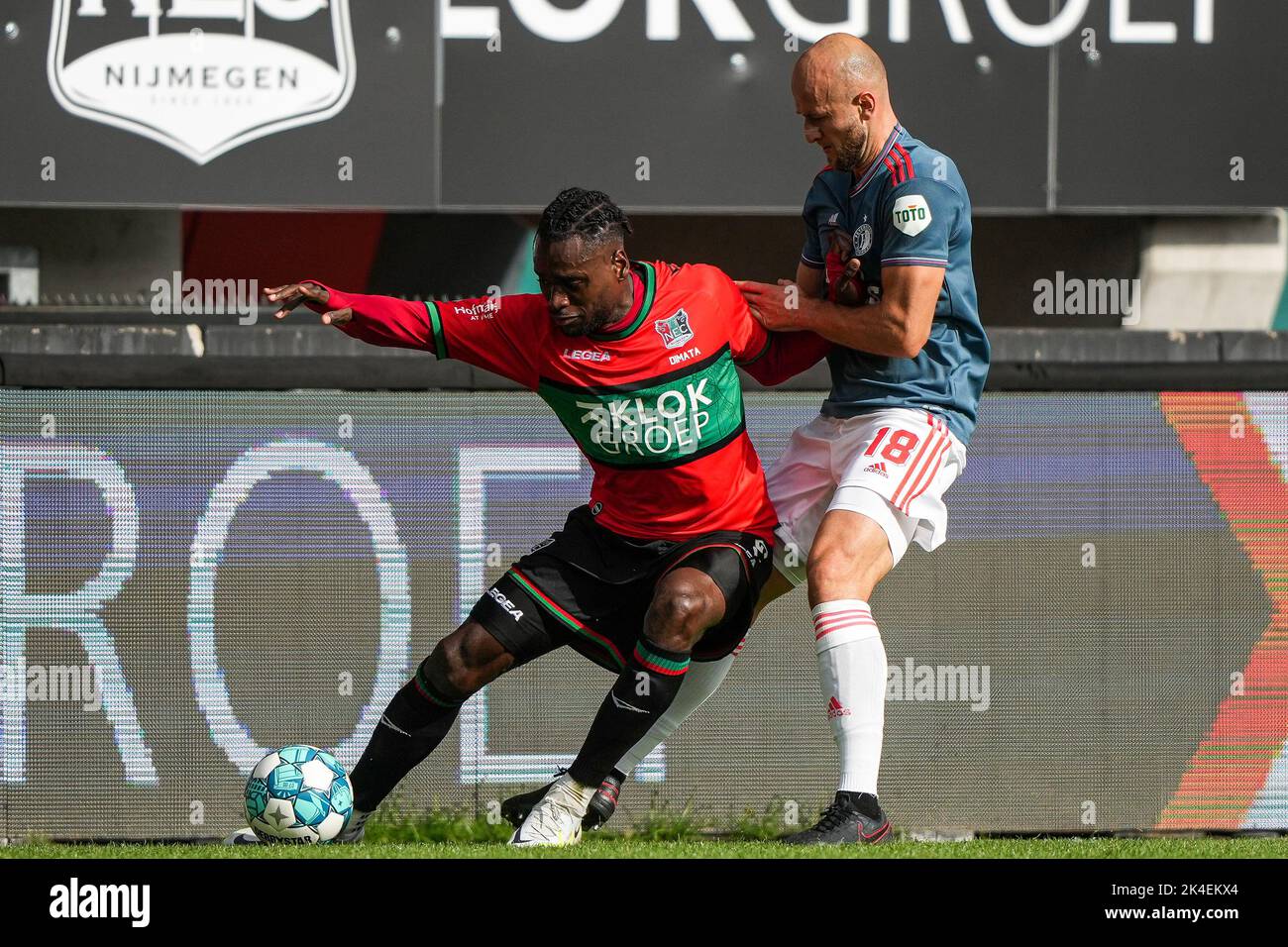 Nijmegen - Landry Dimata of NEC Nijmegen, Gernot Trauner of Feyenoord ...