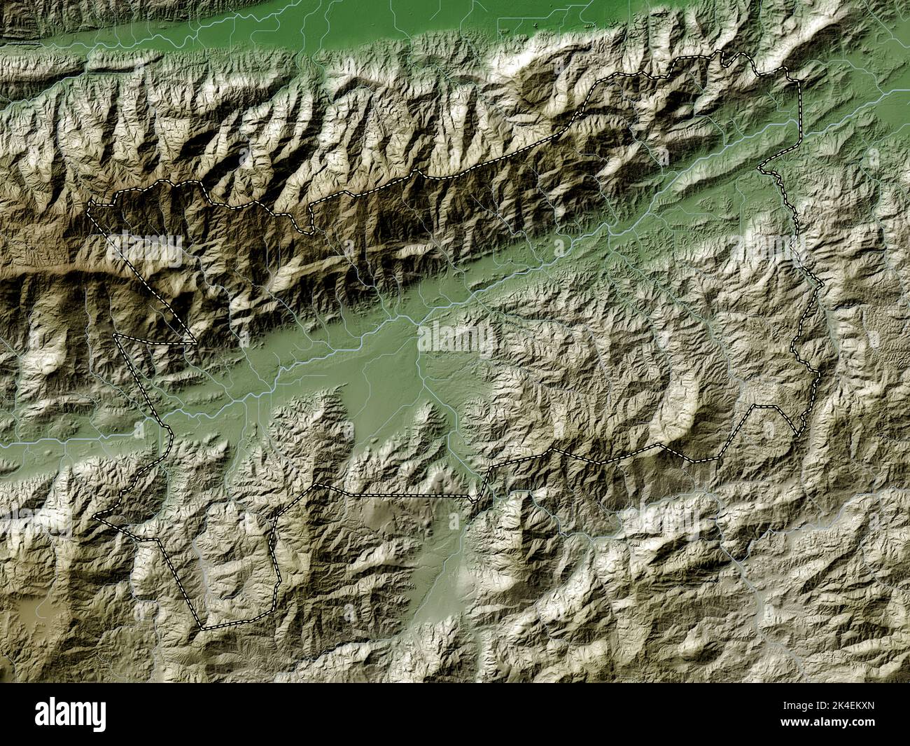 Zacapa, department of Guatemala. Elevation map colored in wiki style ...