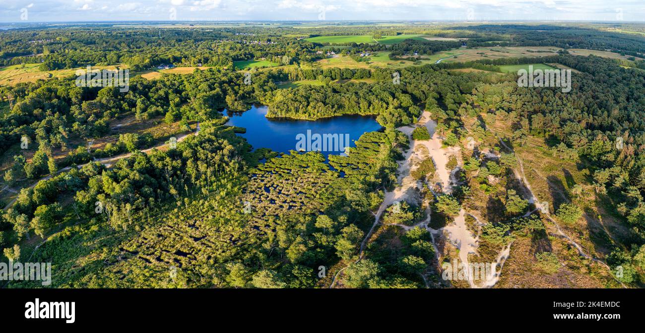Small lake in the forests of Drenthe, the Netherlands as seen form ...