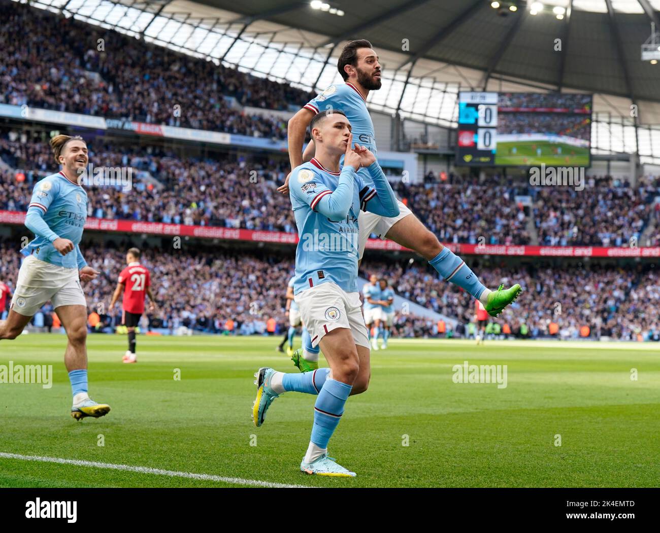 Manchester, England, 2nd October 2022. Phil Foden of Manchester City ...
