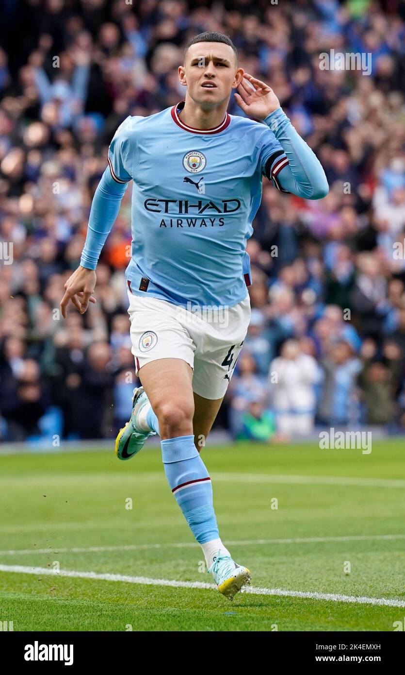 Manchester, England, 2nd October 2022. Phil Foden of Manchester City ...