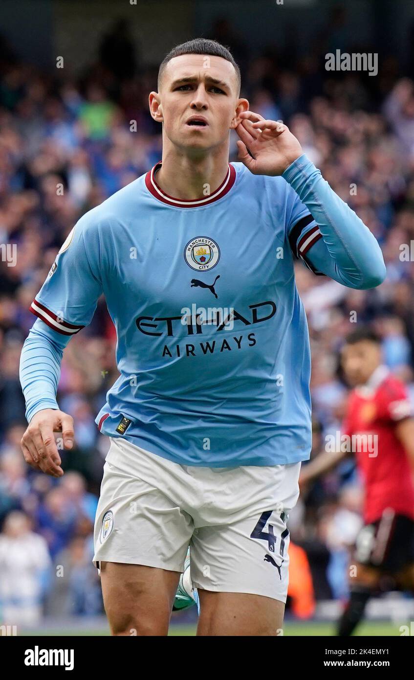 Manchester, England, 2nd October 2022. Phil Foden of Manchester City ...