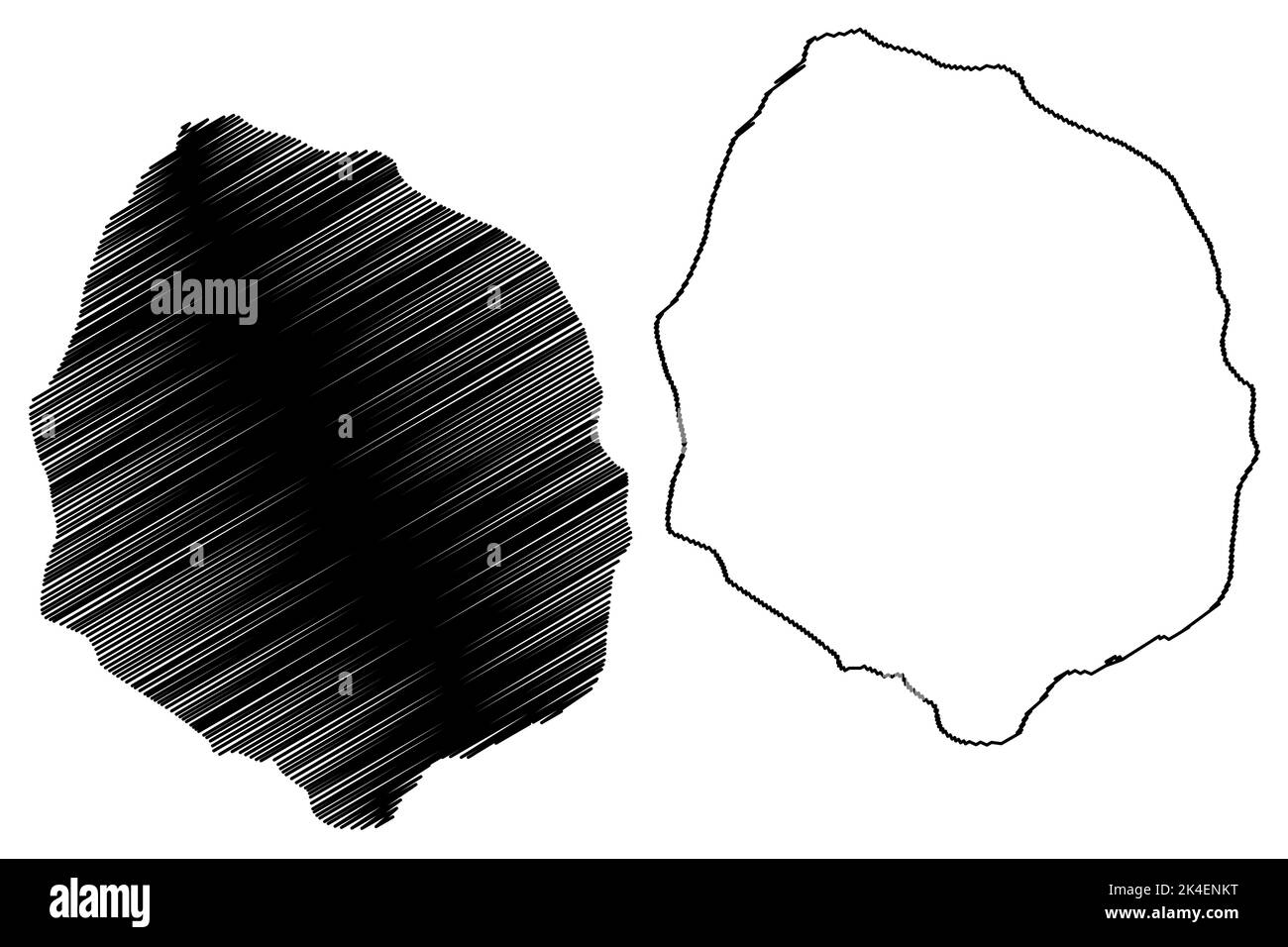 Sakar island (New Guinea, Pacific Ocean, Bismarck Archipelago) map vector illustration, scribble ...