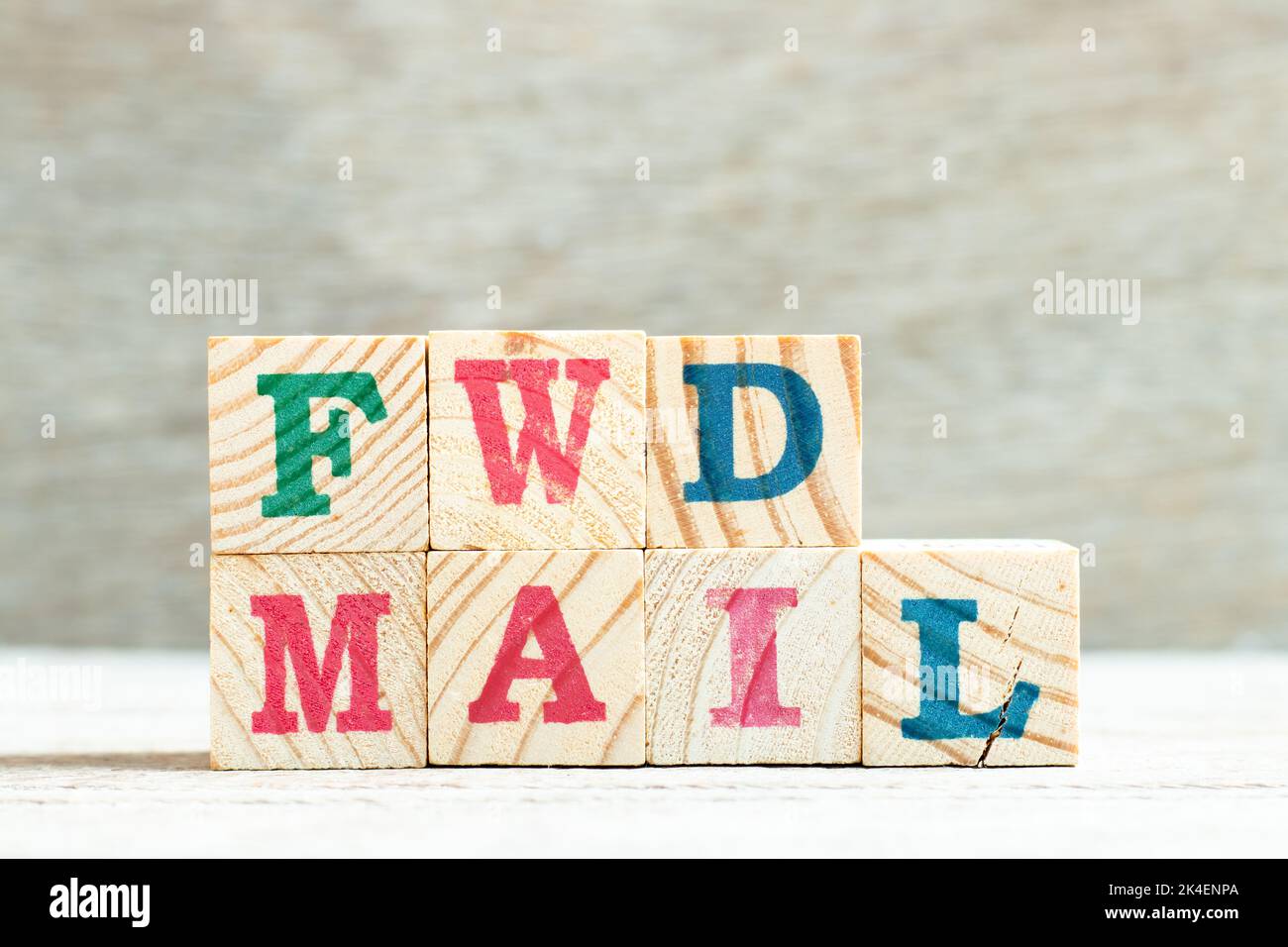 Alphabet letter block in word FWD mail on wood background Stock Photo ...