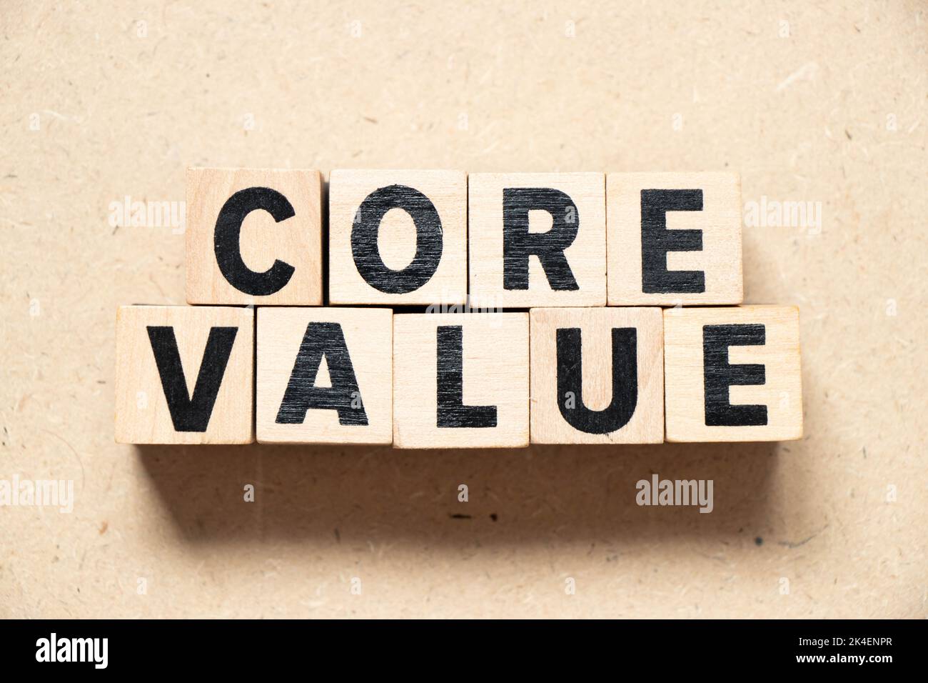 Alphabet letter block in word core value on wood background Stock Photo ...