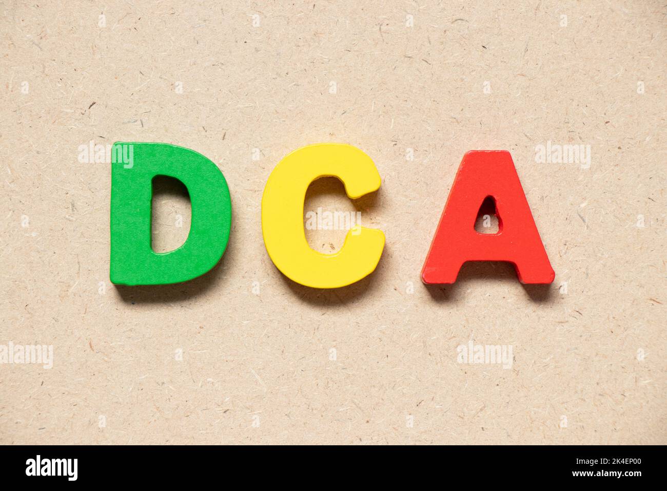Color alphabet letter in word DCA (Abbreviation of Dollar-cost ...