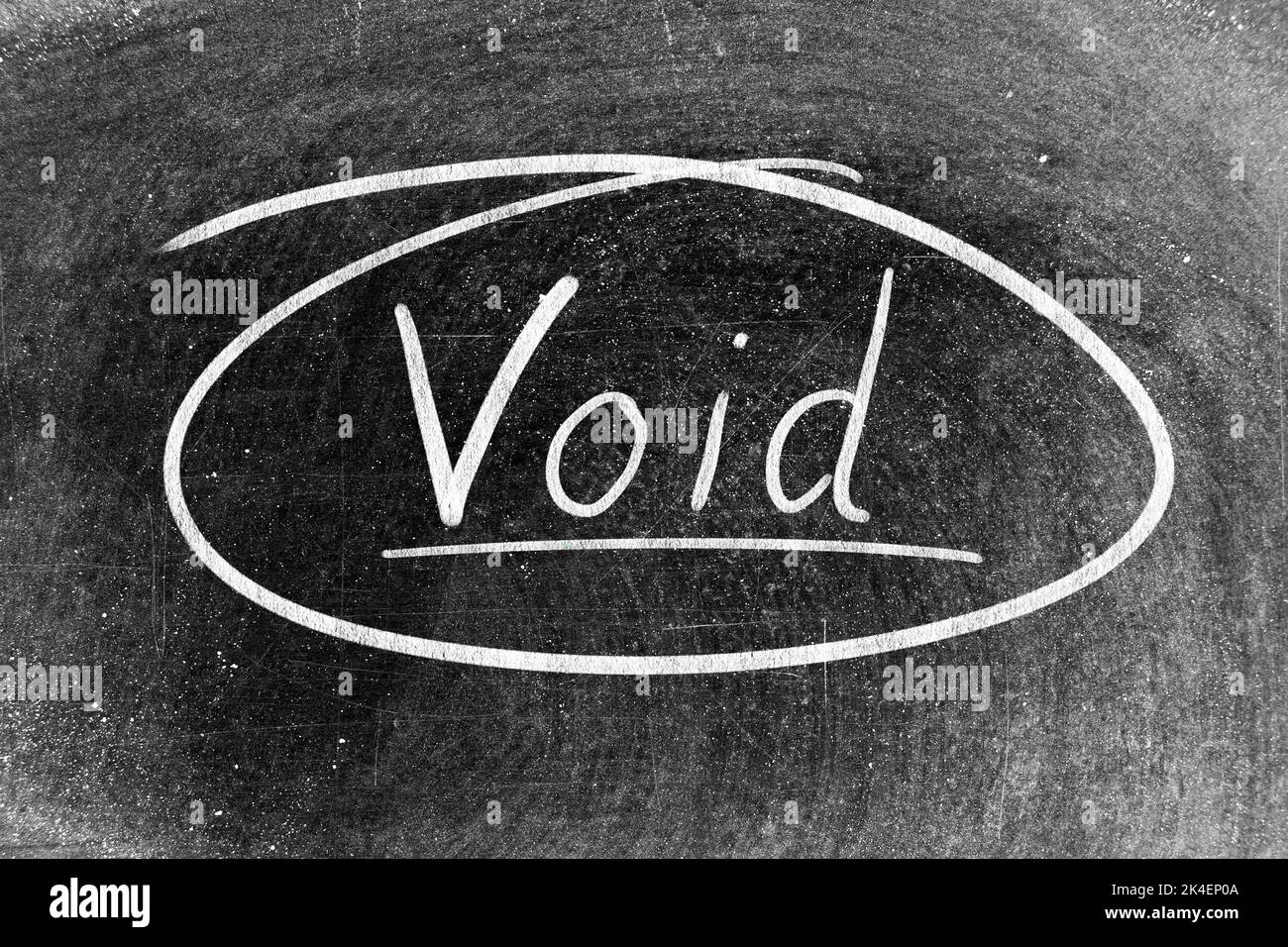White chalk hand writing in word void on blackboard background Stock ...