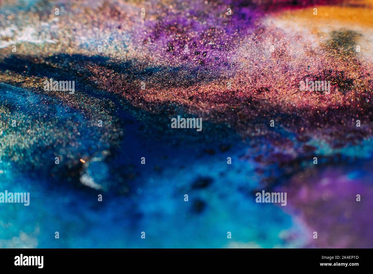 liquid paint art macro ink background colors mix Stock Photo - Alamy