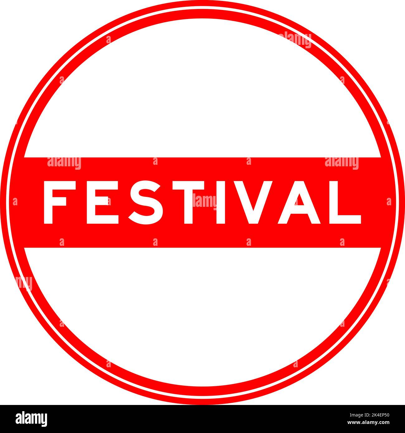 Red color round seal sticker in word festival on white background Stock ...