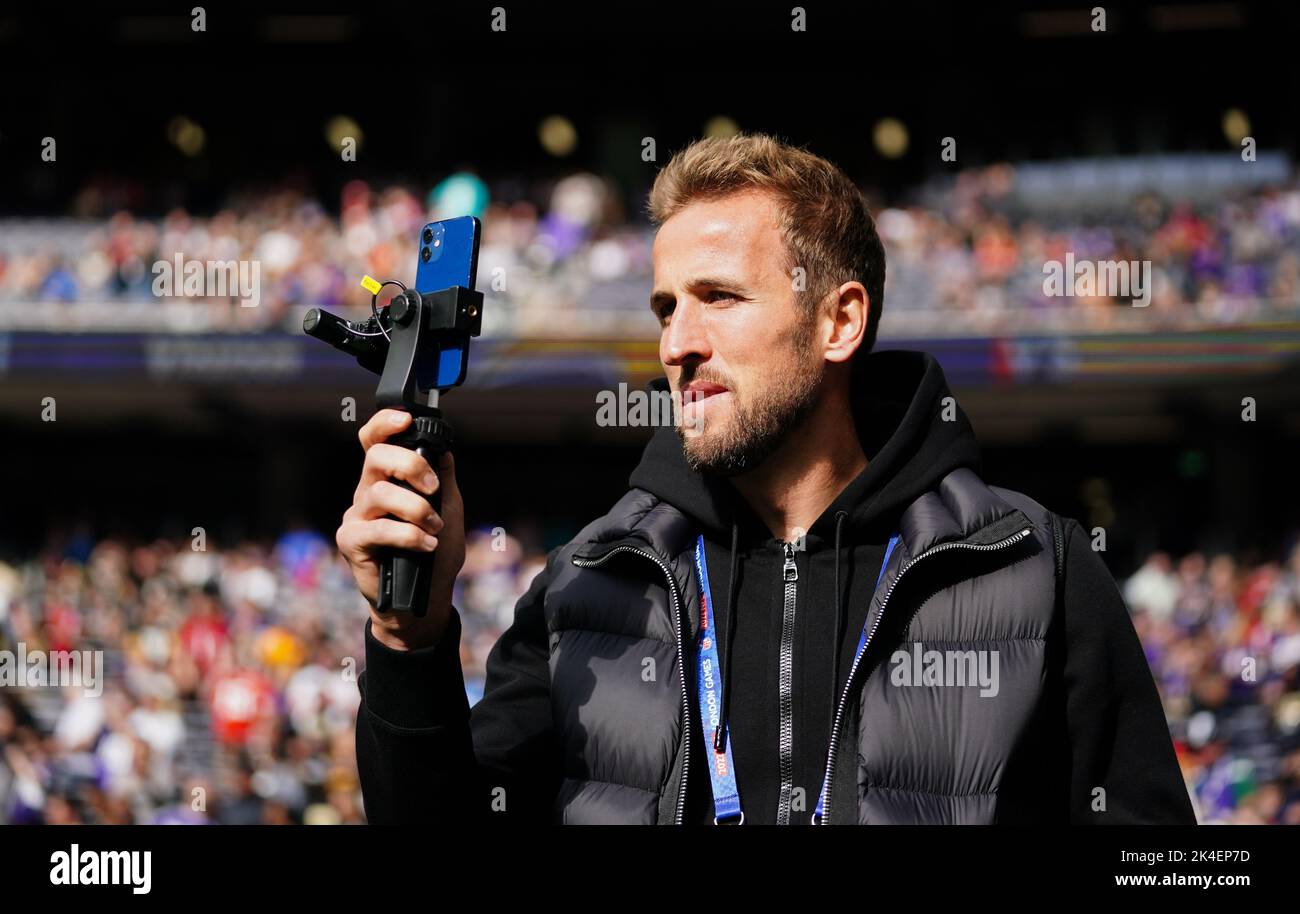 Tottenham Hotspur and England footballer Harry Kane ahead of during the ...