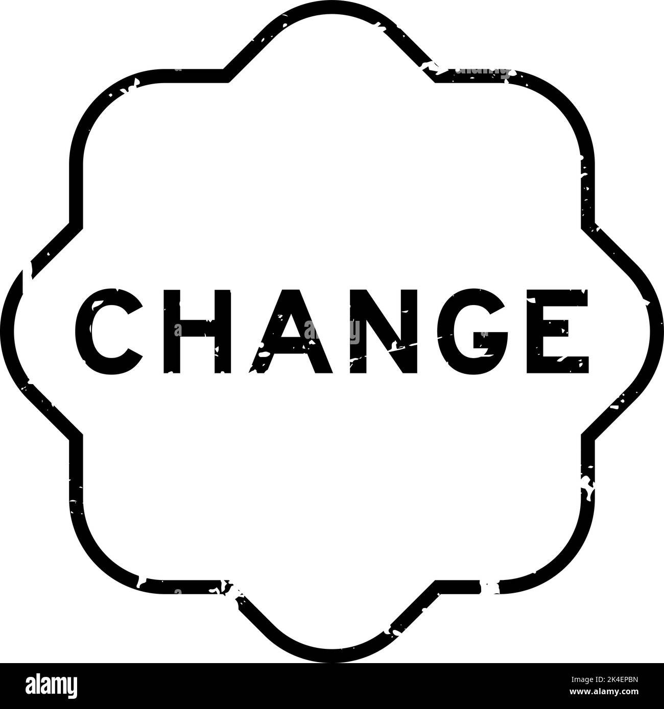 Grunge black change word rubber seal stamp on white background Stock ...