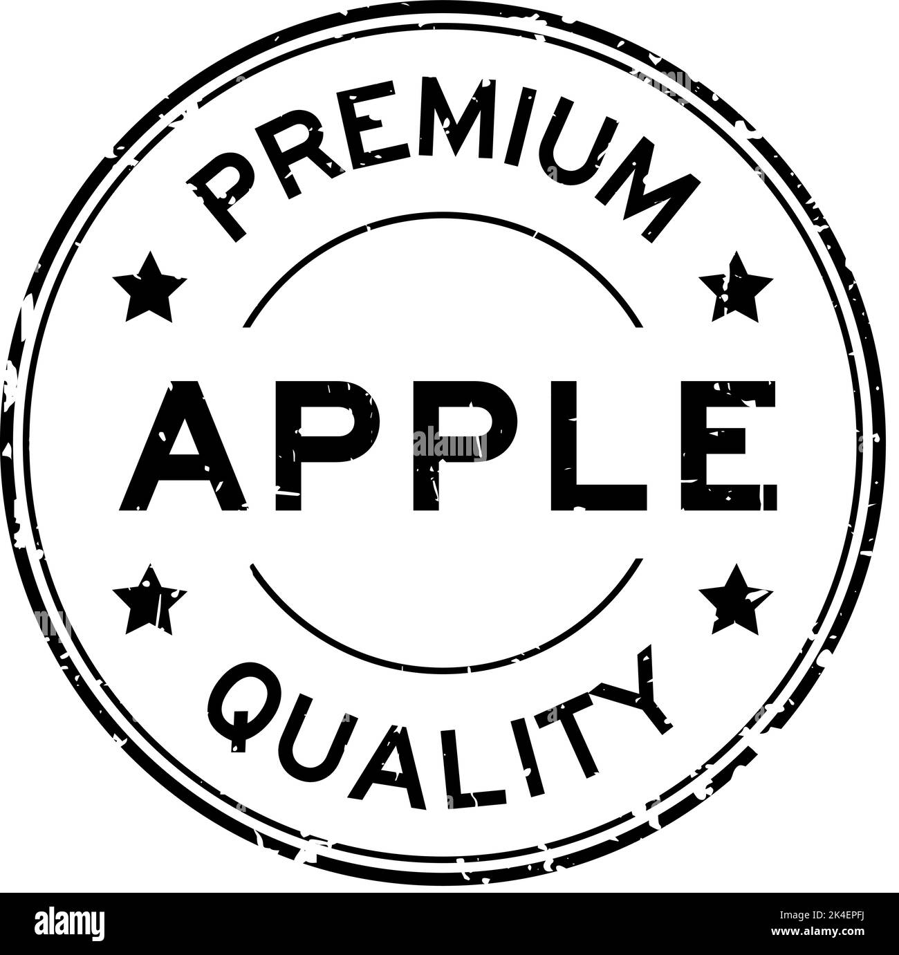Grunge black premium quality apple word round rubber seal stamp on ...