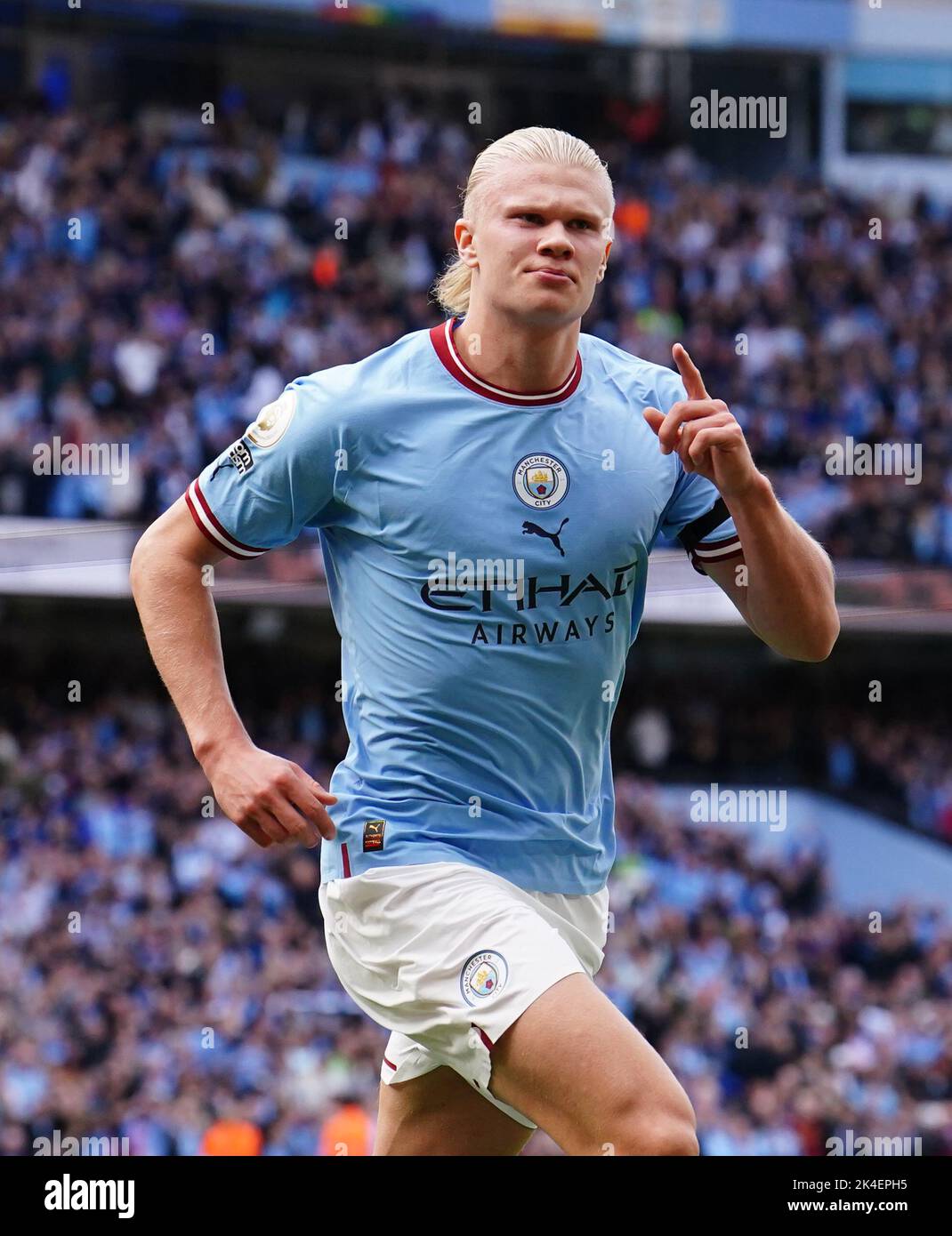 Manchester City's Erling Haaland celebrates scoring their side's second ...