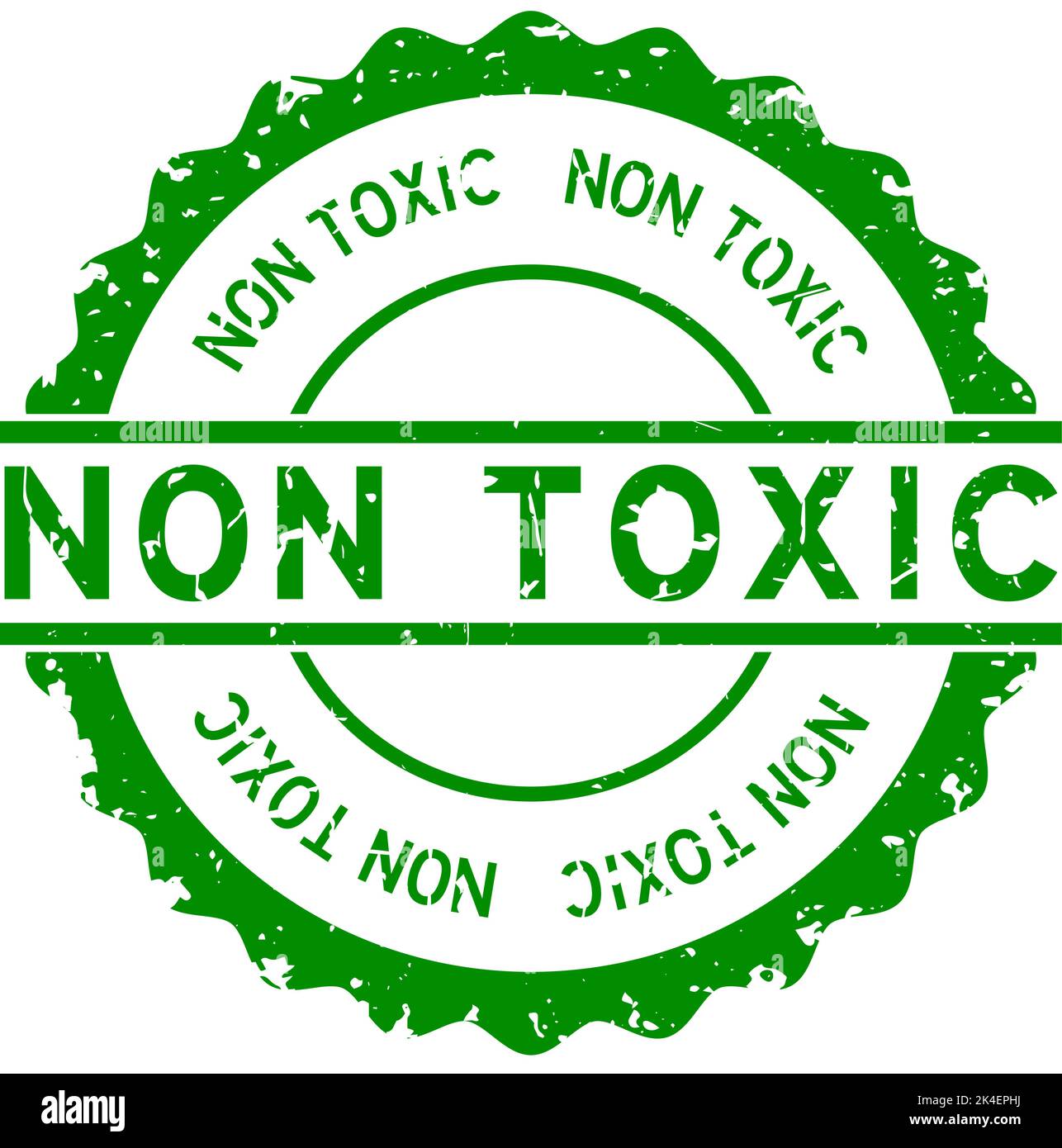 Grunge green non toxic word round rubber seal stamp on white background Stock Vector Image & Art ...